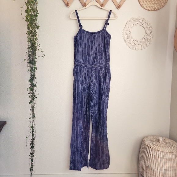 Agnes B. | Pants & Jumpsuits | Agnes B Striped Linen Overalls | Poshmark